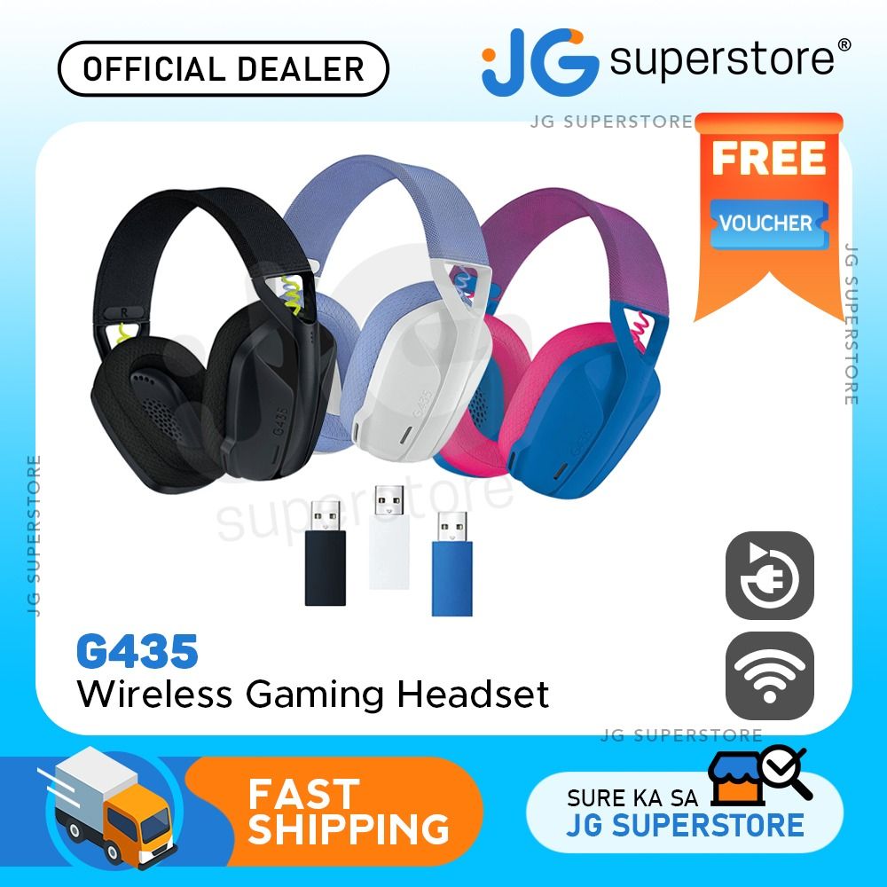 Logitech G435 Lightspeed Wireless Bluetooth Gaming Headset 18 Hours ...