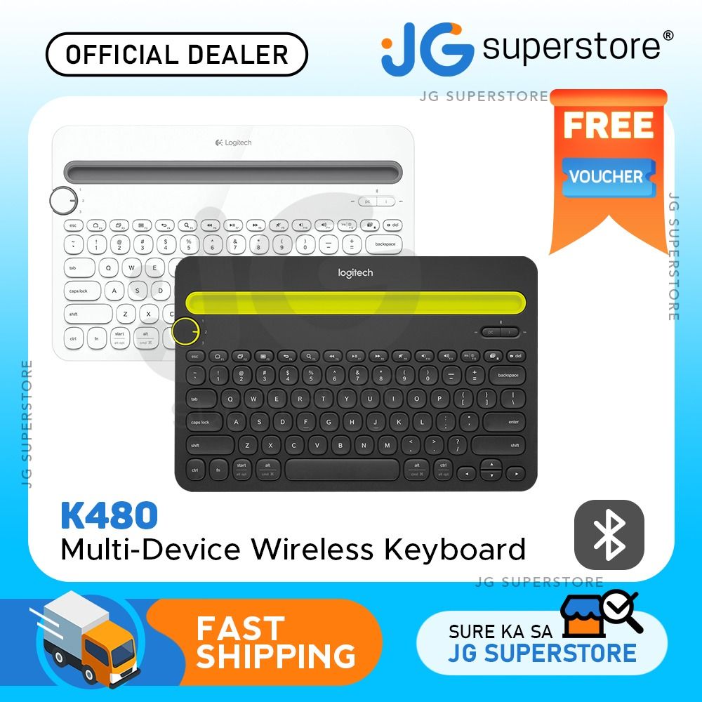Logitech K480 Multi-Device Bluetooth Keyboard with 5M Keystrokes, Hotkeys, and Up to 10m ...