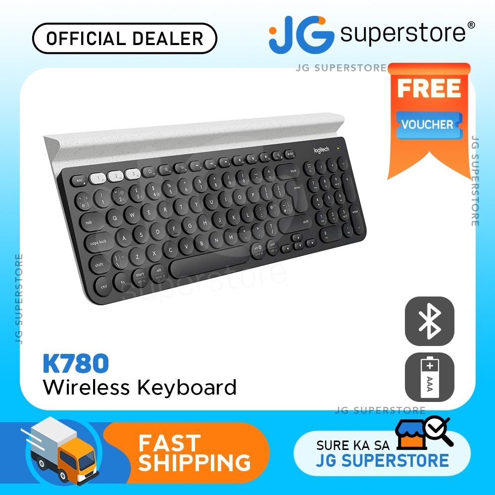 Logitech K780 Multi Device Wireless Bluetooth Keyboard with Quiet Keys for PC, Tablet, and ...