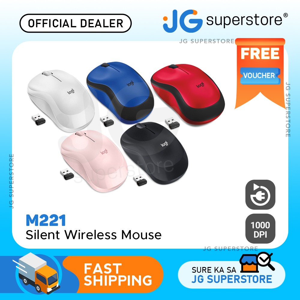 Logitech M221 Silent 2.4GHz Wireless USB Optical Mouse with 1000 DPI ...