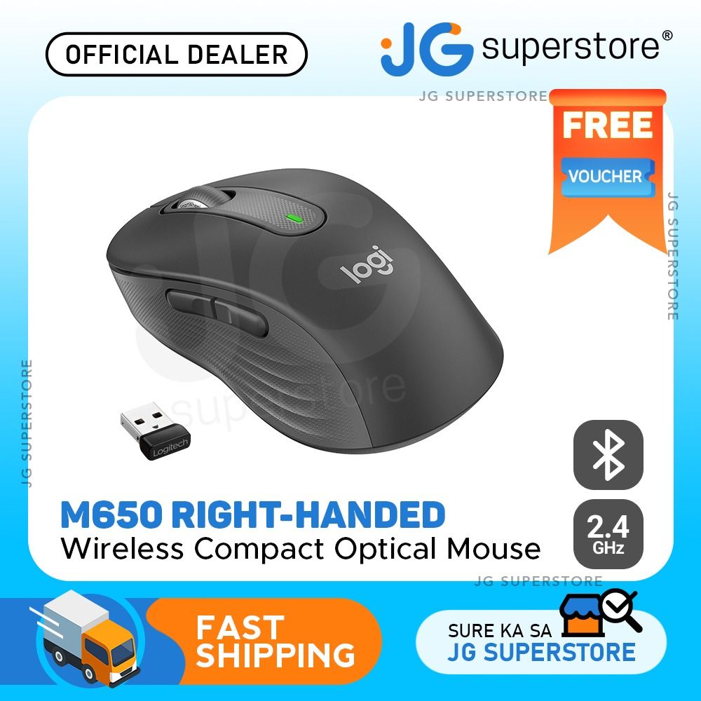 Logitech M650 Signature Wireless Bluetooth Optical Mouse with 4000 DPI ...