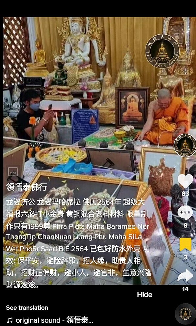 LP Maha Sila 6 Hand Phra Pidta Maha Baramee Ner ThongTip ChanNuan Luang ...