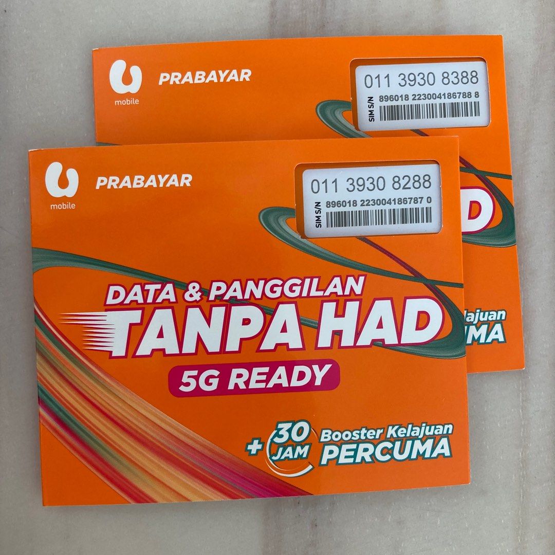 Malaysia Sim Card U Mobile 5G Prepaid Sim Pack Special Number, Mobile ...