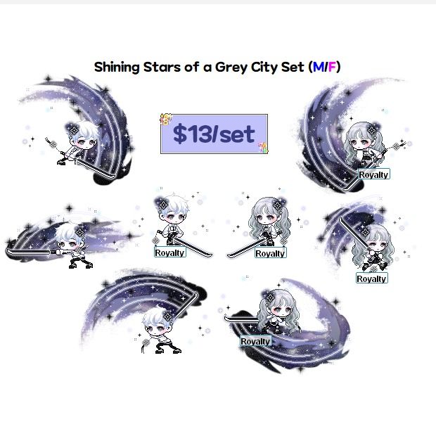 MapleSEA Shining Stars of a Grey City Set Limited Time Anniversary Cash ...