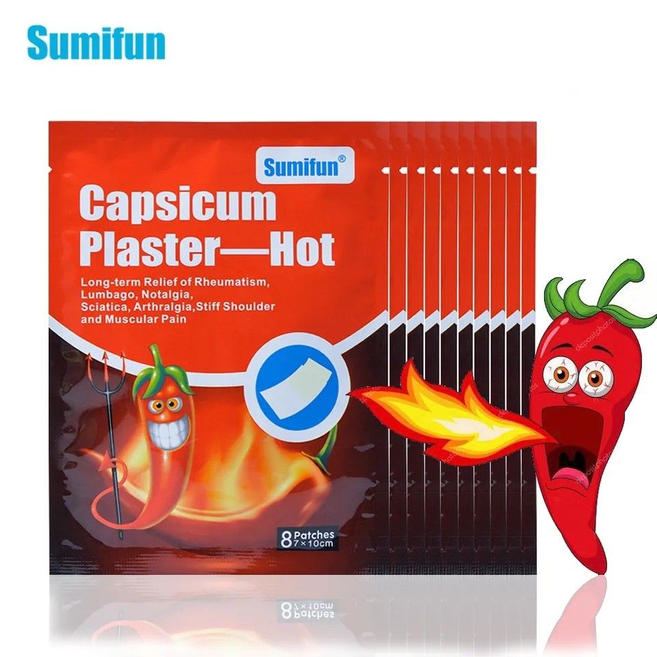 Medical Plaster 8pcs Capsicum Pain Patch Heat Pain Relieve Knee Neck ...