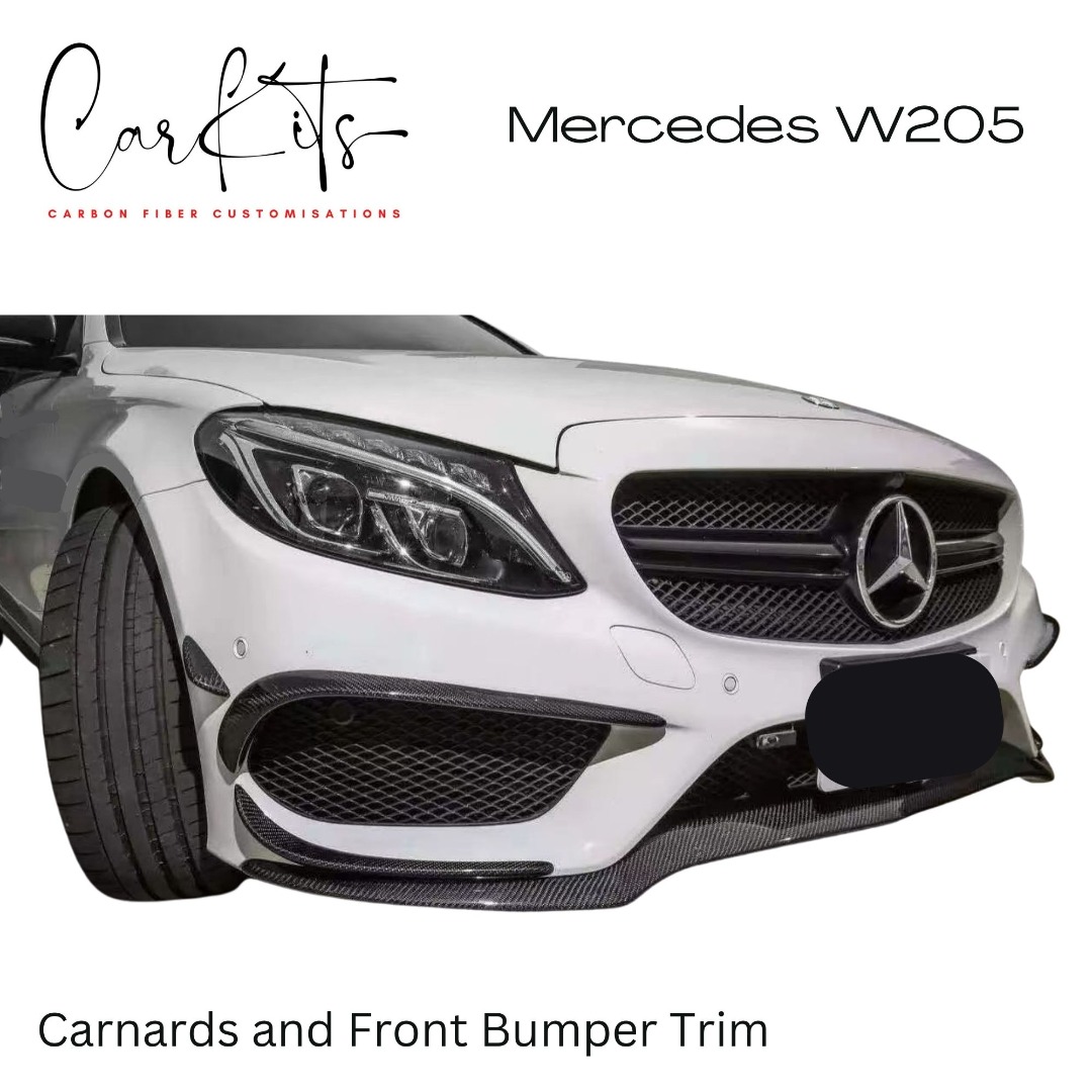 Mercedes Benz W205/C180/C200/C250 Diffuser with Exhaust/Carnards/Front ...