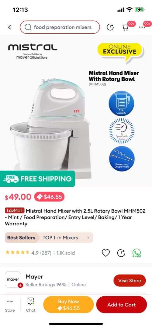 Mistral hand mixer, TV & Home Appliances, Kitchen Appliances, Hand ...