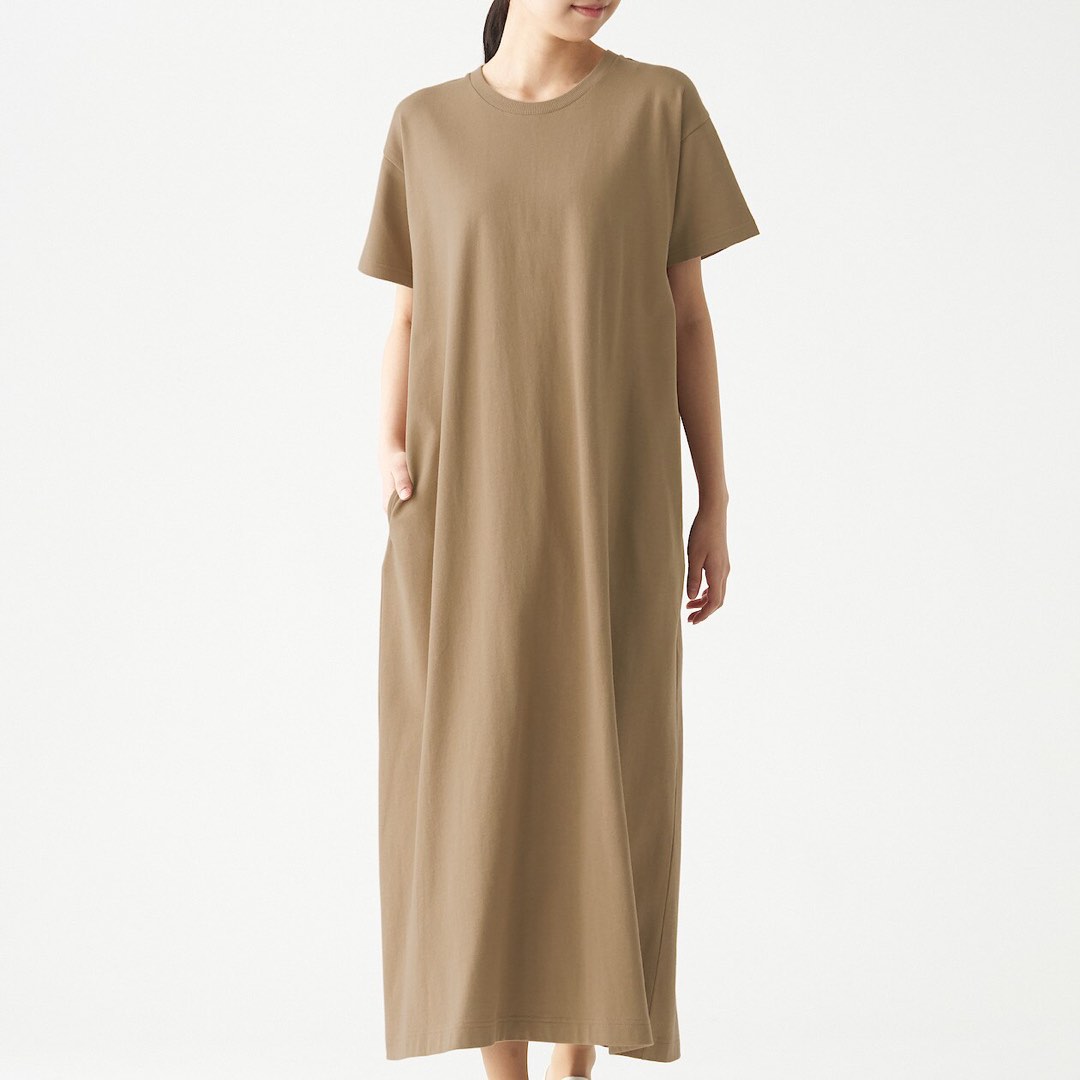 Muji jersey stitch flair dress, Women's Fashion, Dresses & Sets ...