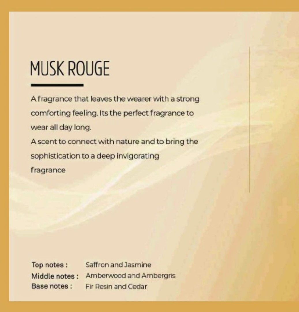 Musk Rouge EDP 100ml by Grandeur, Beauty & Personal Care, Fragrance ...