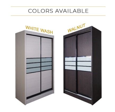 Nami Series 4 Feet Sliding Door Wardrobe In 3-D Laminated Finish ...