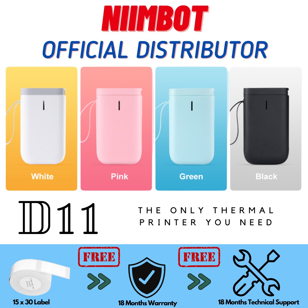 NIIMBOT D11 Bluetooth Label Printer Thermal Printer, Portable ...
