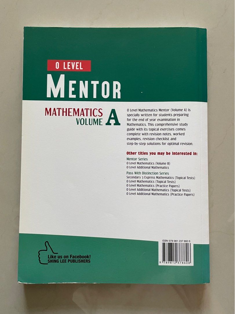 O Level Mathematics EMath Mentor Volume A Assessment Book, Hobbies ...