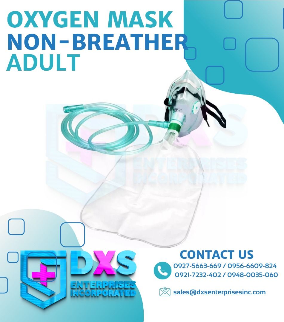 OXYGEN MASK NONO-REBREATHER FOR ADULT, Health & Nutrition, Medical ...