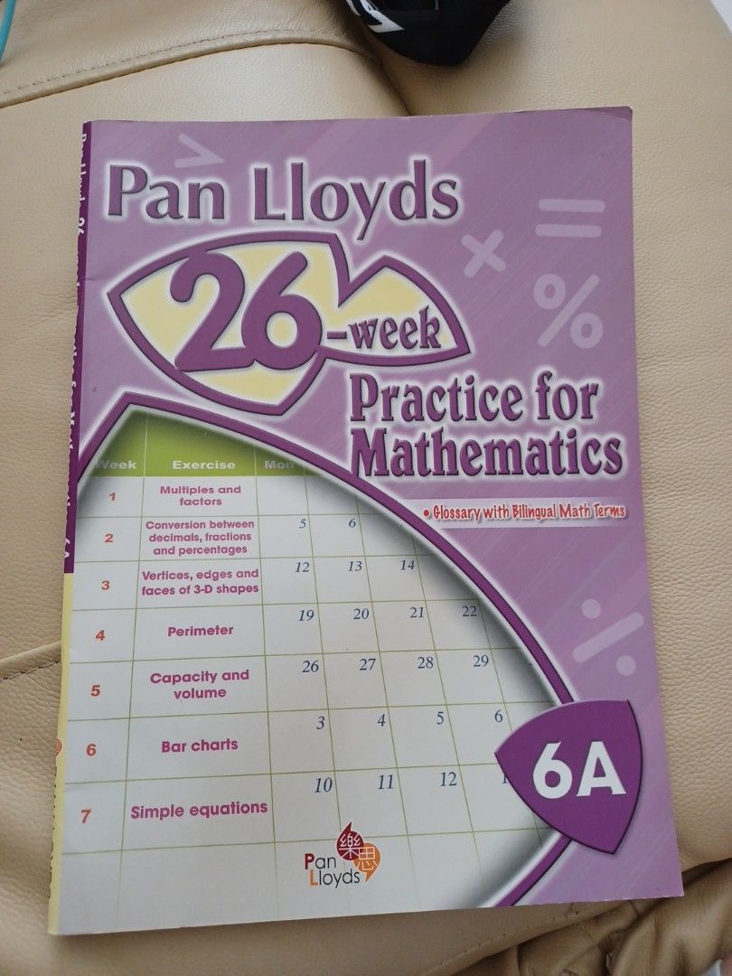 pan Lloyd's 26- week practice for mathematics, 興趣及遊戲, 書本 & 文具, 書本及雜誌 ...