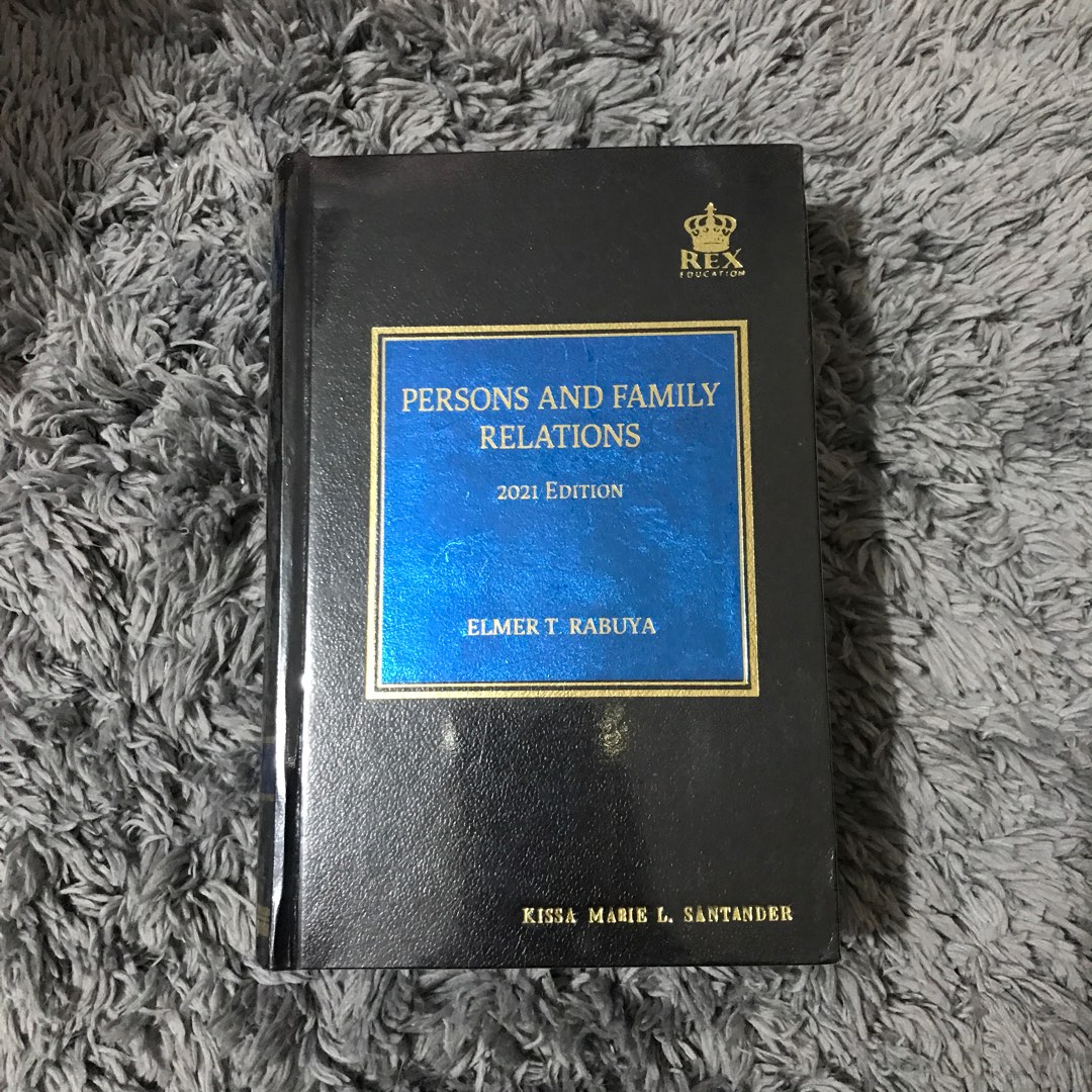 Persons and Family Relations (2021 edition) by Elmer T. Rabuya on Carousell