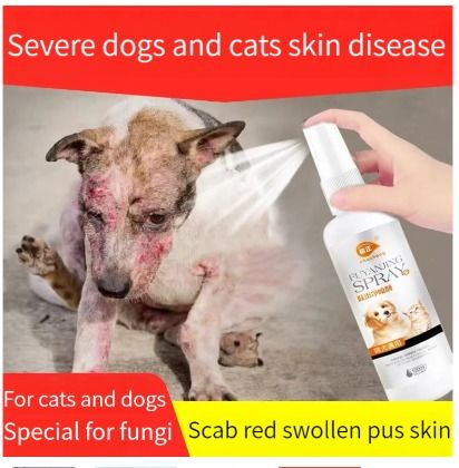Pet dogs and cats skin topical spray fungus sterilization antipruritic ...