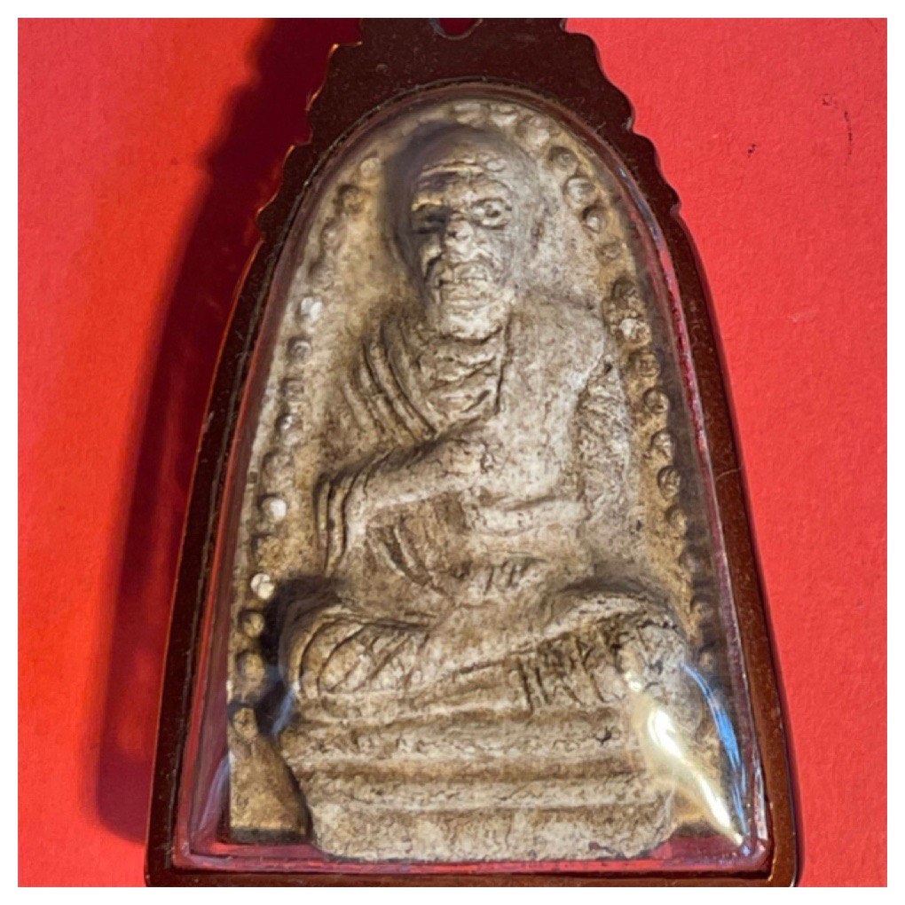 Phong portrait of Somdej Toh, white powder, Wat Khan Wiset, Trang, year 1963, Luang Pu Nak ...