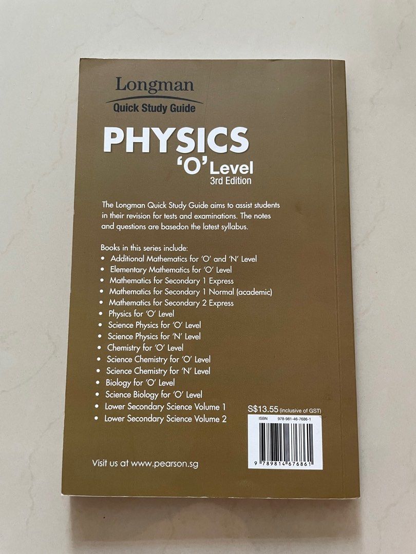 O Level Pure Physics Longman Quick Study Guide Book, Hobbies & Toys ...