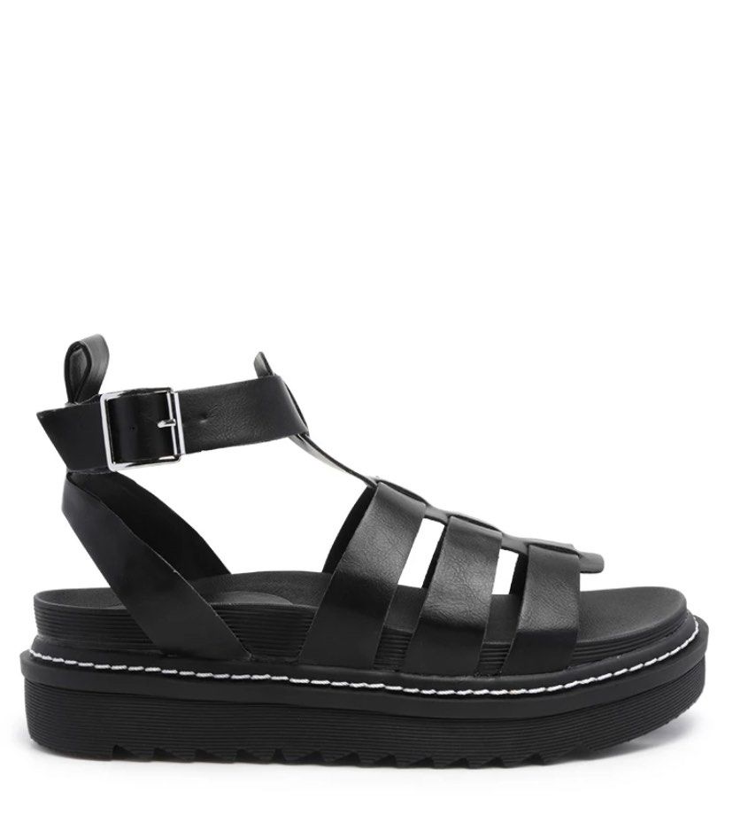 Platform Gladiator Sandals in Black, Women's Fashion, Footwear, Sandals ...