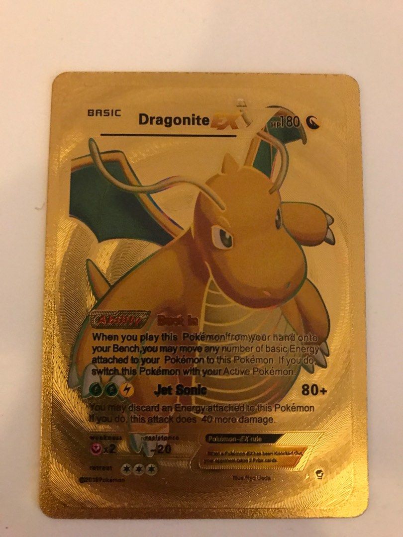 Pokémon golden card Dragonite ex, Hobbies & Toys, Toys & Games on Carousell