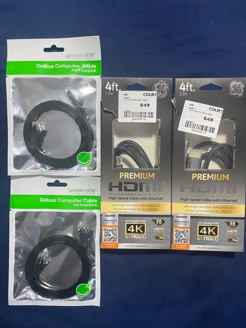 Premium HDMI Cable and Deluxe Computer Cable, Computers & Tech, Parts ...