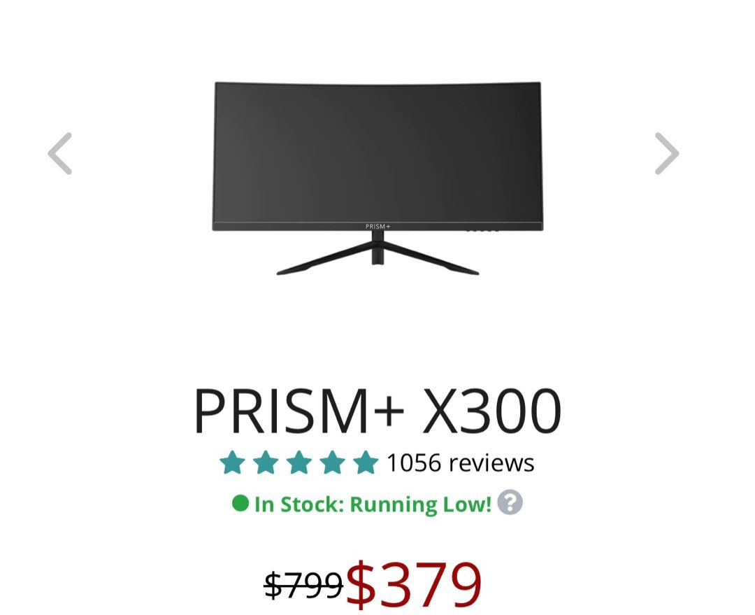 Prism ultra wide x300 gaming monitor, Computers & Tech, Parts ...