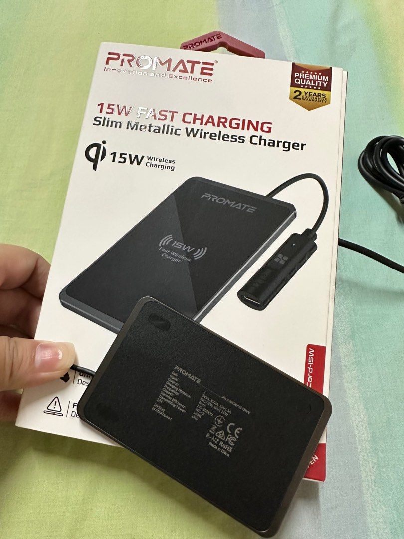 Promate Slim Metallic Wireless Charger - 15W Fast Charging on Carousell