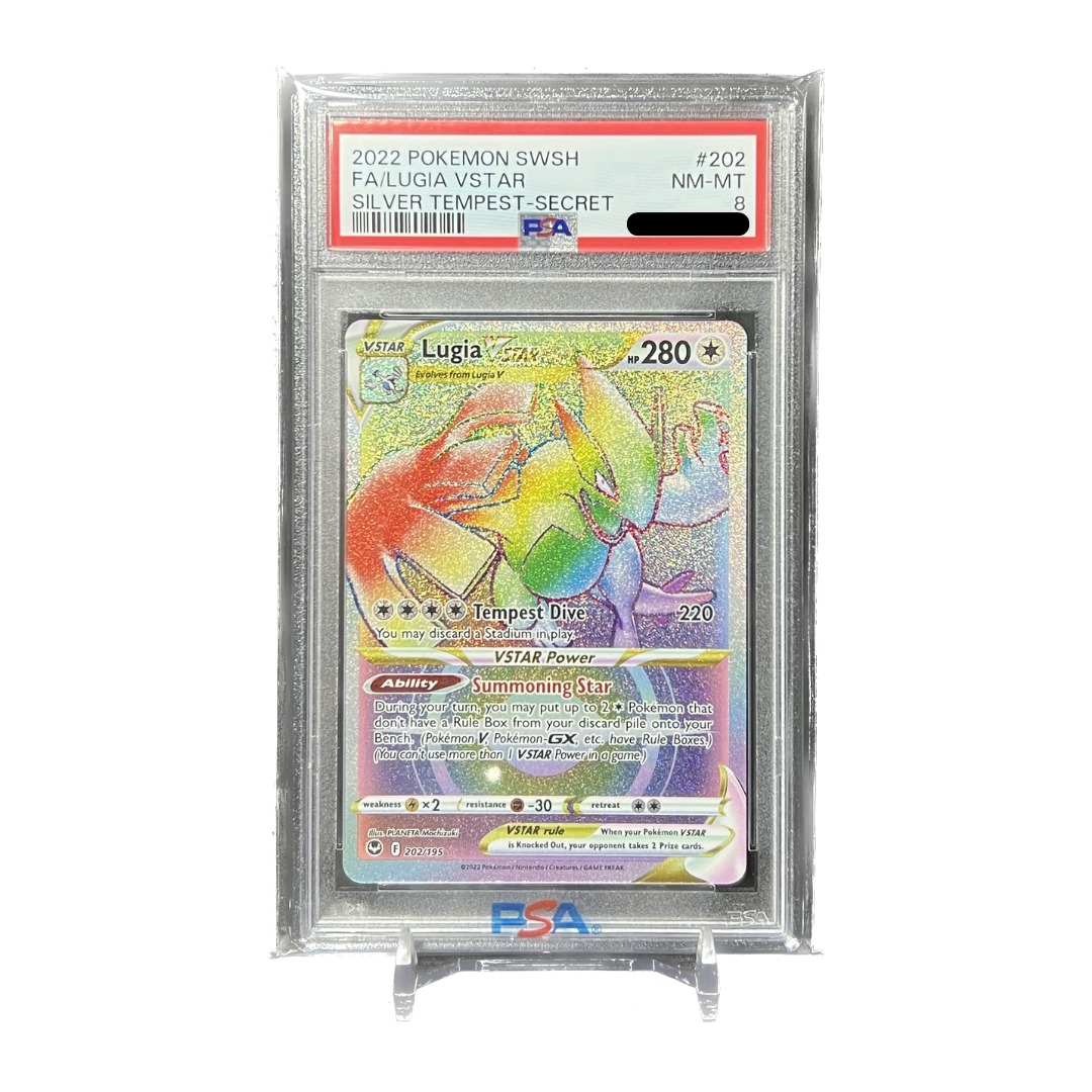 PSA 8 Lugia Vstar Rainbow Secret Rare #202 Silver Tempest Pokemon TCG ...