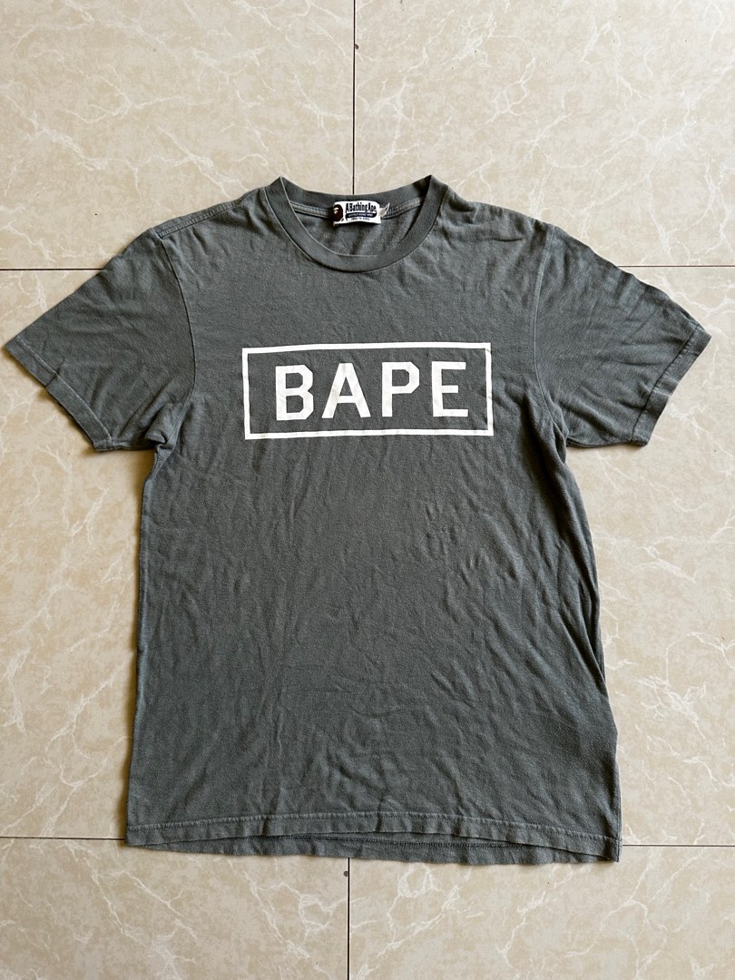 Rare bape box script tee on Carousell