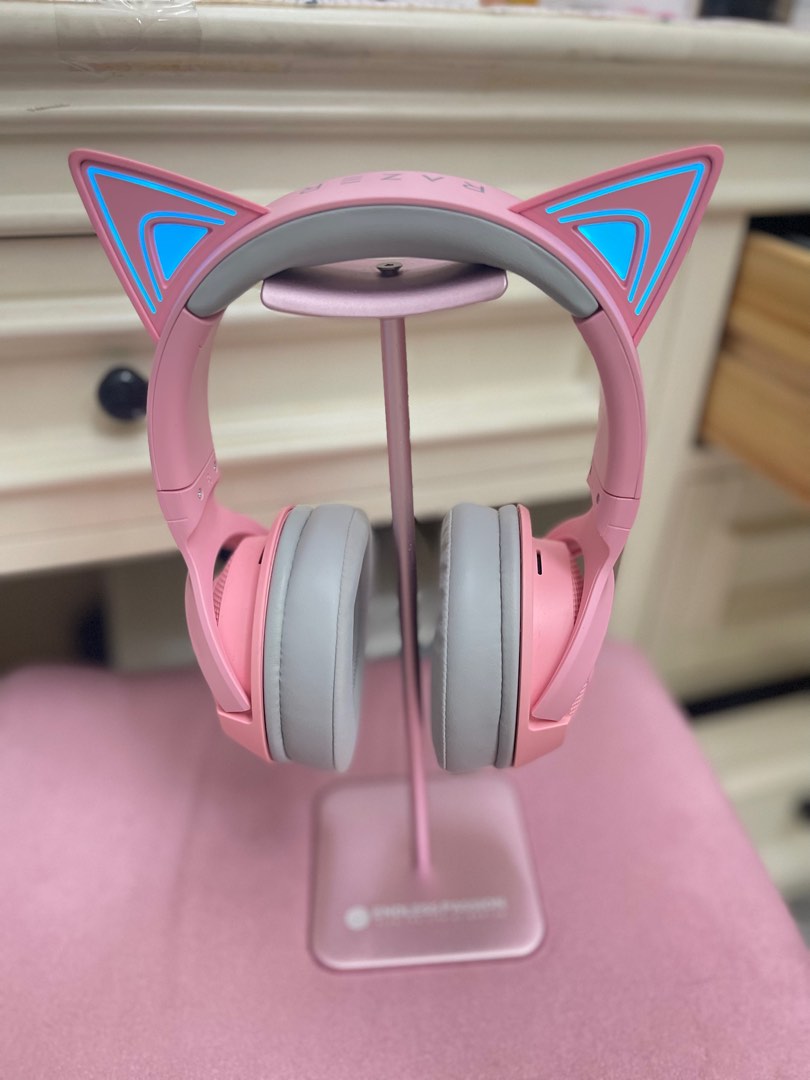 RAZER Kraken BT Kitty Cat Edition Quartz Pink Wireless Gaming Headset ...