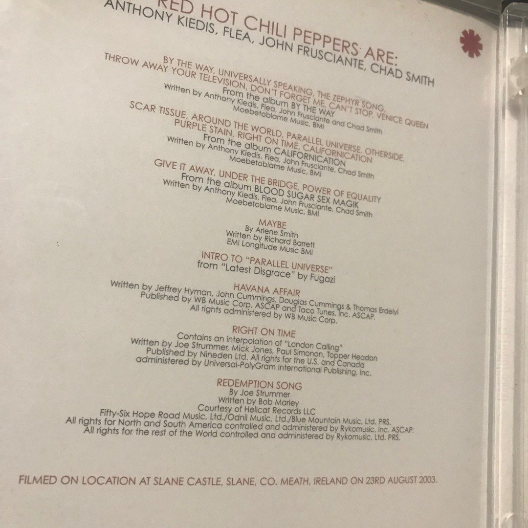 Red Hot Chili Peppers DVD (Region 4) (Box Aus), Hobbies & Toys, Music ...