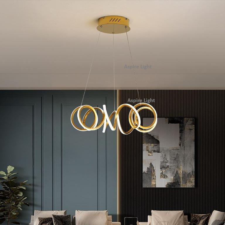 Remote Dim LED Pendant Light Designer Hanging Lamp, Furniture & Home ...
