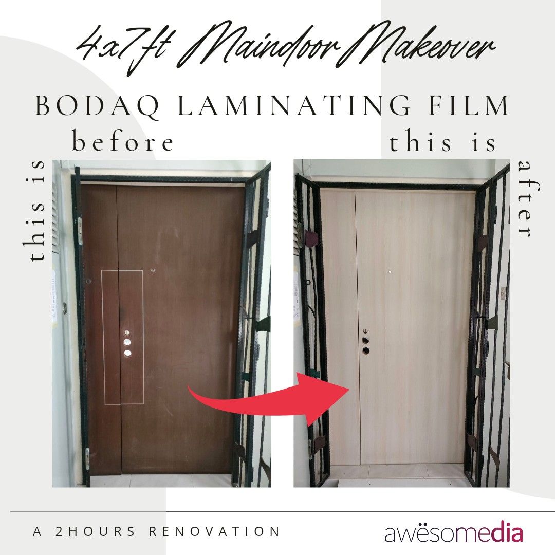 Revamp Relamination Rewrap Recondition Wrap existing room door ...