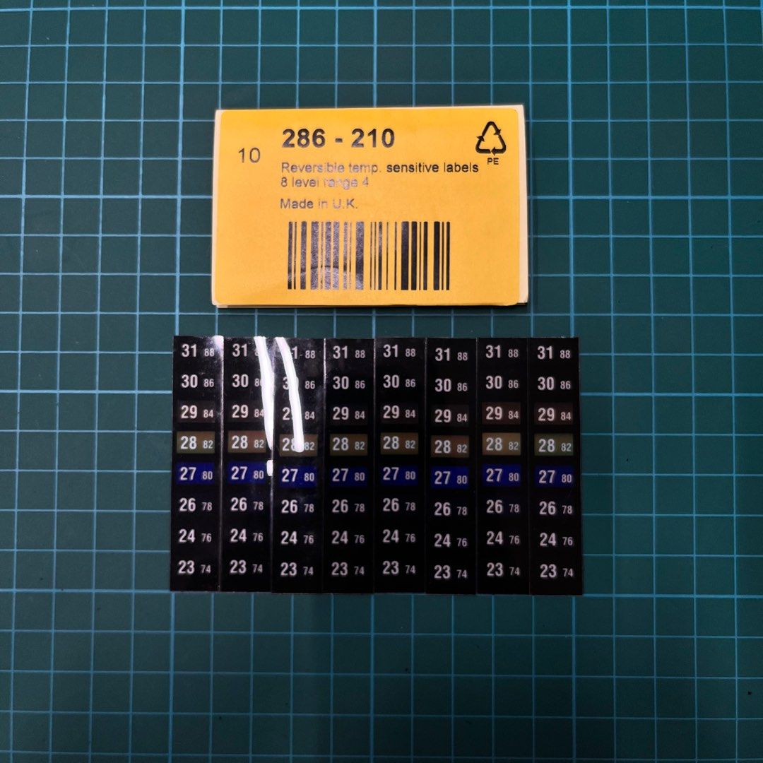 RS Components Reversible Temperature Sensitive Labels - 23 - 31 Degrees ...