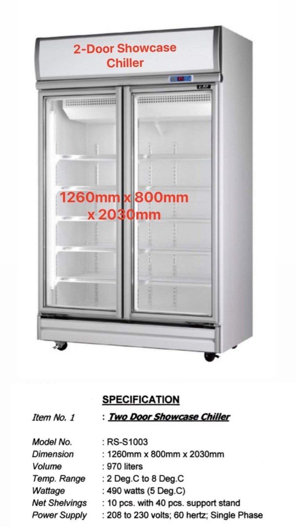 Ruey Shing 2 Door Showcase Chiller, TV & Home Appliances, Kitchen ...
