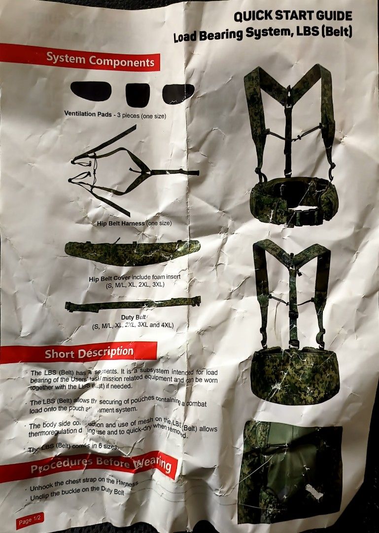 Load-Bearing System Belt, Sports Equipment, Hiking & Camping on Carousell