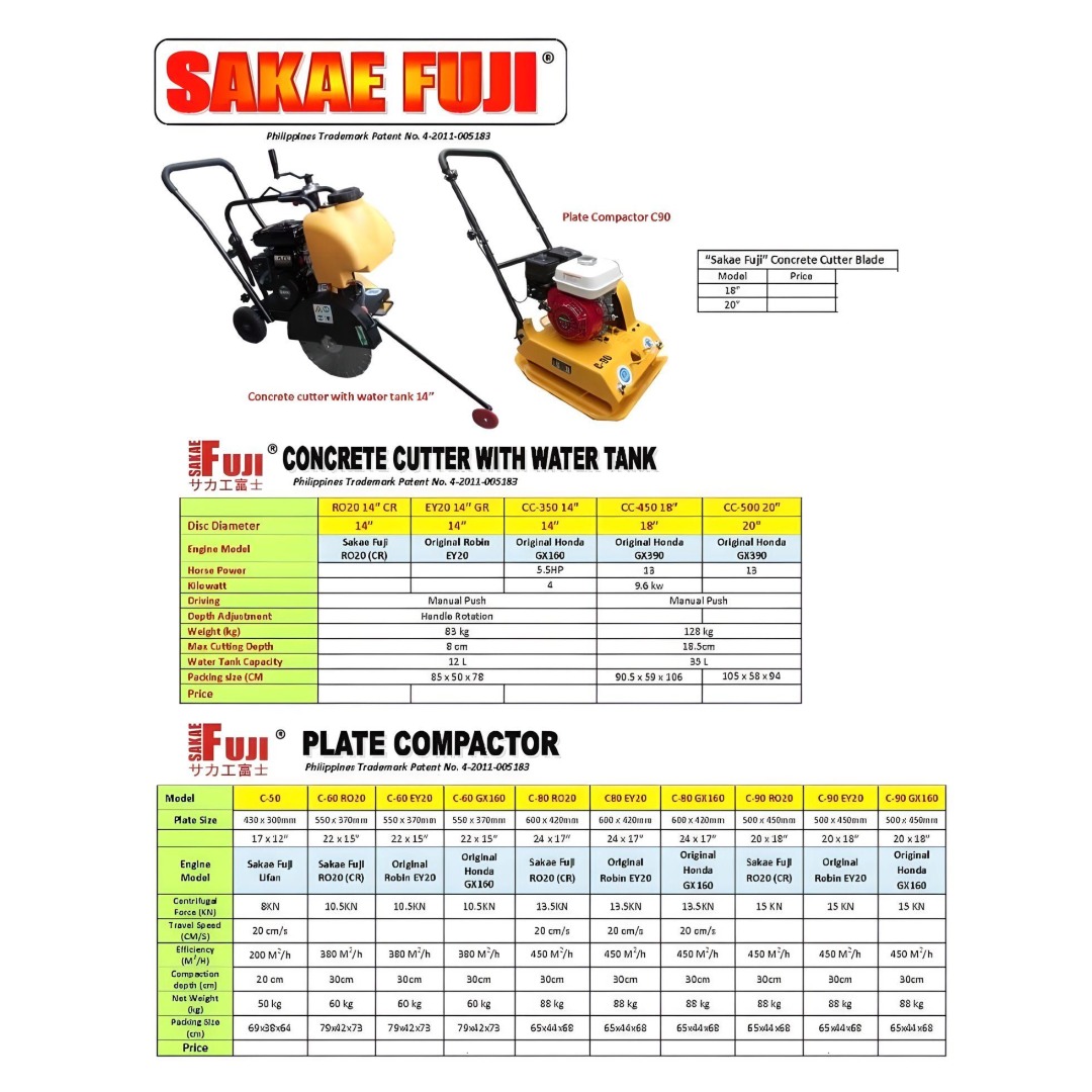 Sakae Fuji Concrete Cutter & Plate Compactor on Carousell