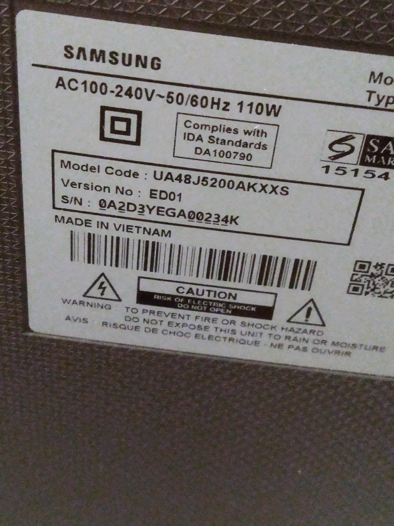 Samsung 48"inch Full HD Flat Smart TV J5200 Series 5, TV & Home ...