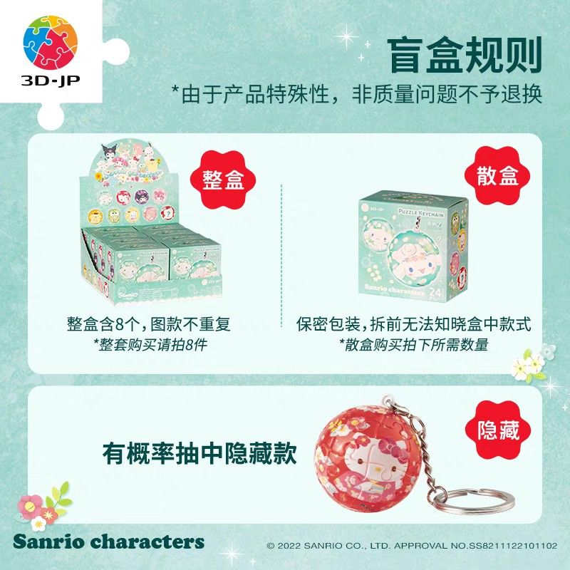 [SANRIO X 3D-JP] SANRIO CHARACTERS JIGSAW SPHERE PUZZLE KEYCHAIN SERIES ...