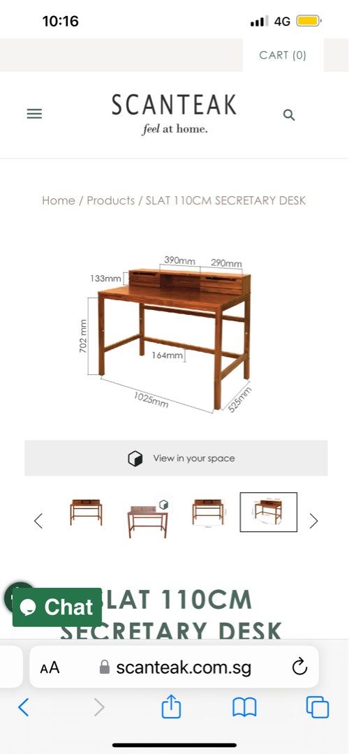 Scanteak solid teak wood 110cm study work computer table fesk ...