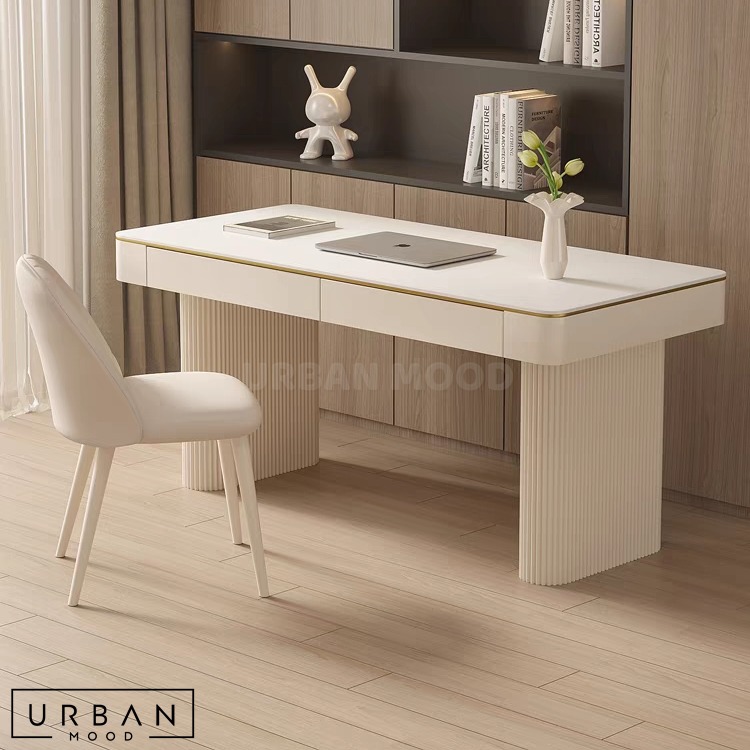 SERRA Modern Sintered Stone Study Table, Furniture & Home Living ...