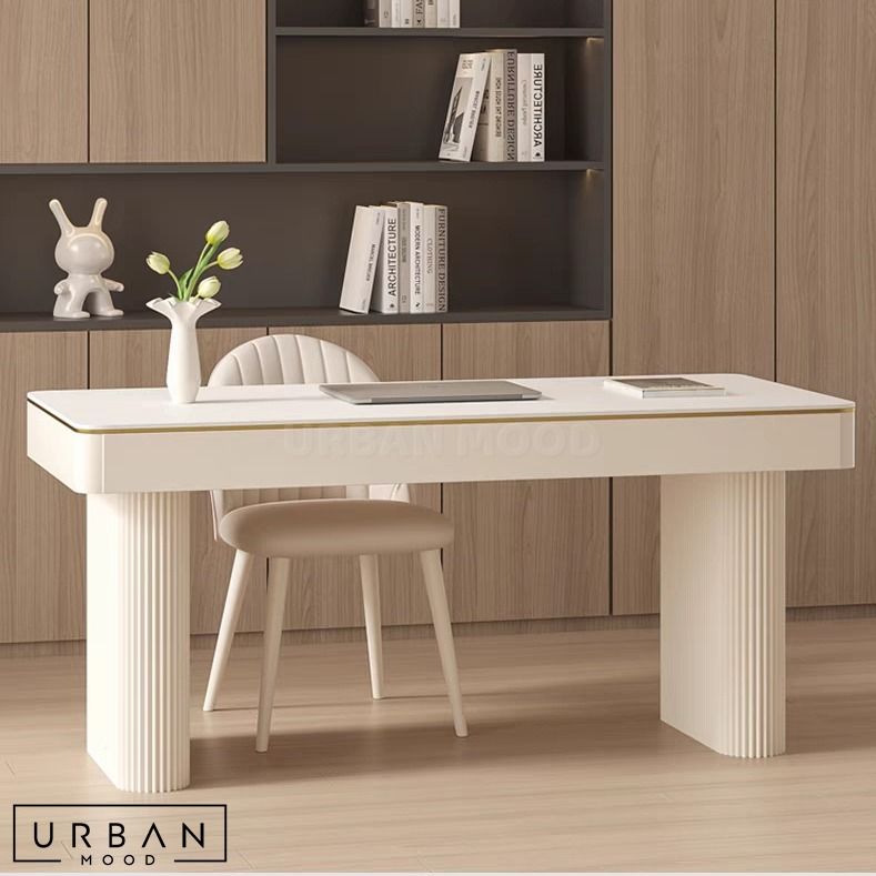 SERRA Modern Sintered Stone Study Table, Furniture & Home Living ...