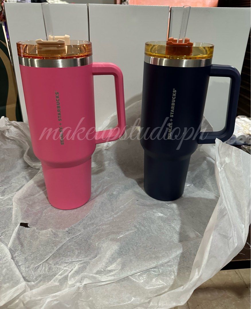 Starbucks + STANLEY 40oz Scoville Carnation & Navy blue Set, Furniture ...