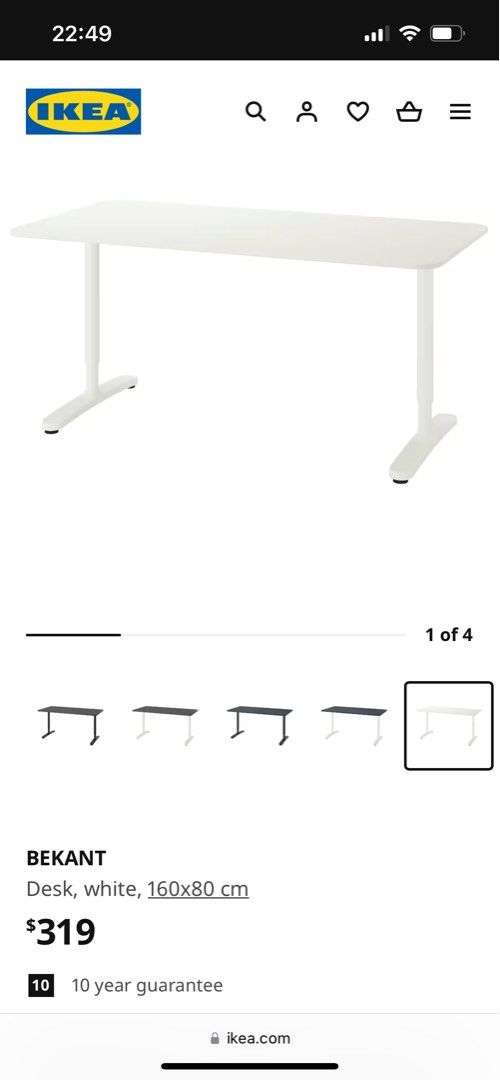 IKEA Study Desk 160cm*80cm, Furniture & Home Living, Furniture, Tables ...