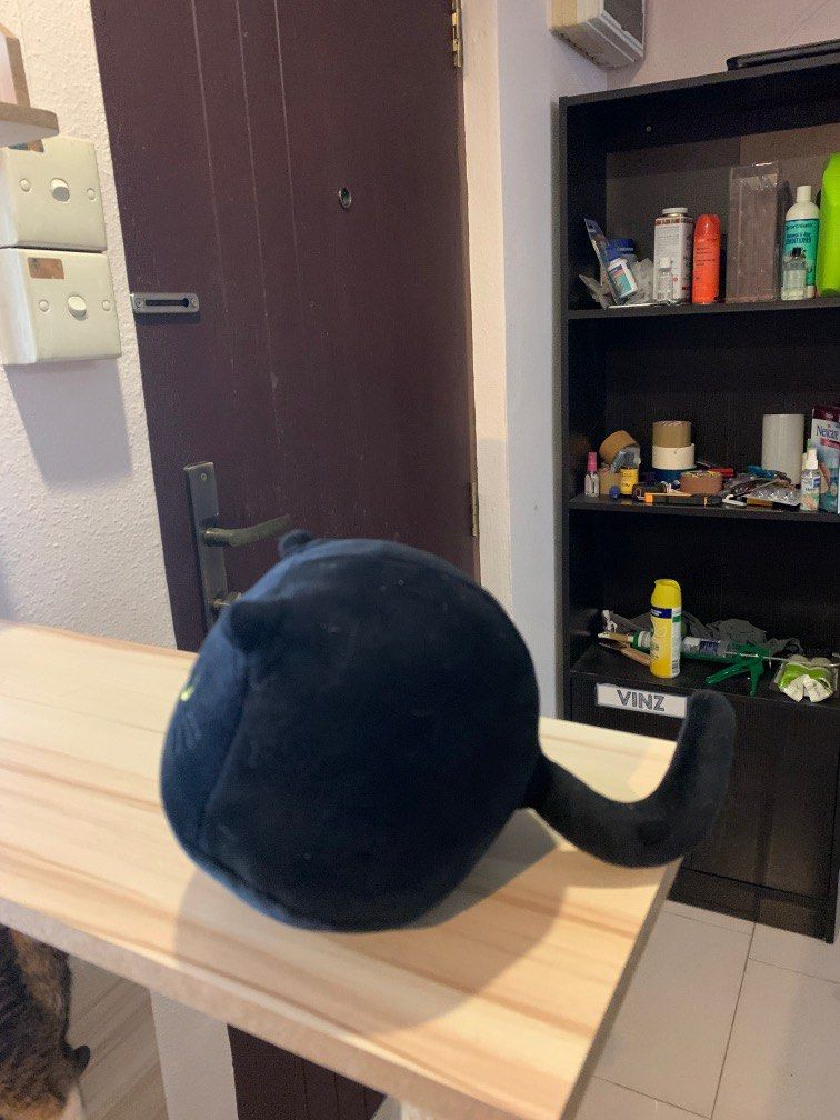 Stupid-looking but cute black cat plushie, Hobbies & Toys, Toys & Games ...