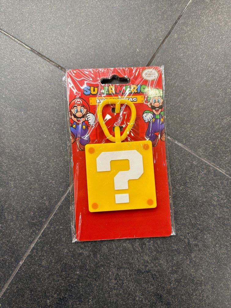 Super Mario Question Block luggage Tag Silicone, Hobbies & Toys, Travel ...