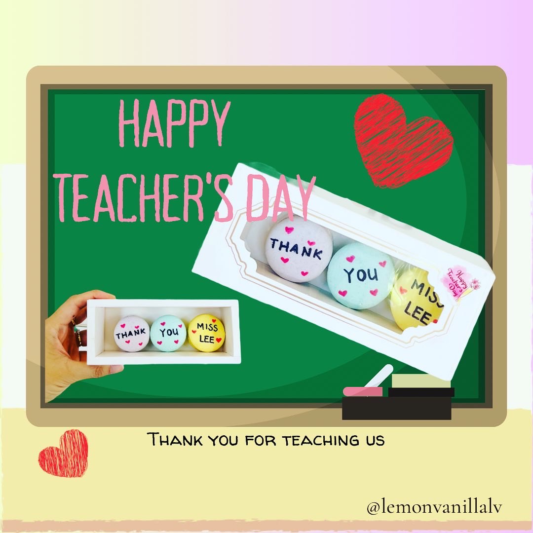 Customisable Teachers day macaron gift set, Food & Drinks, Homemade ...