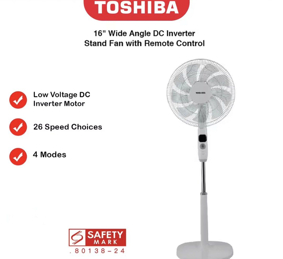 Toshiba Standing Fan f-lsd10(w)sg, Furniture & Home Living, Lighting ...