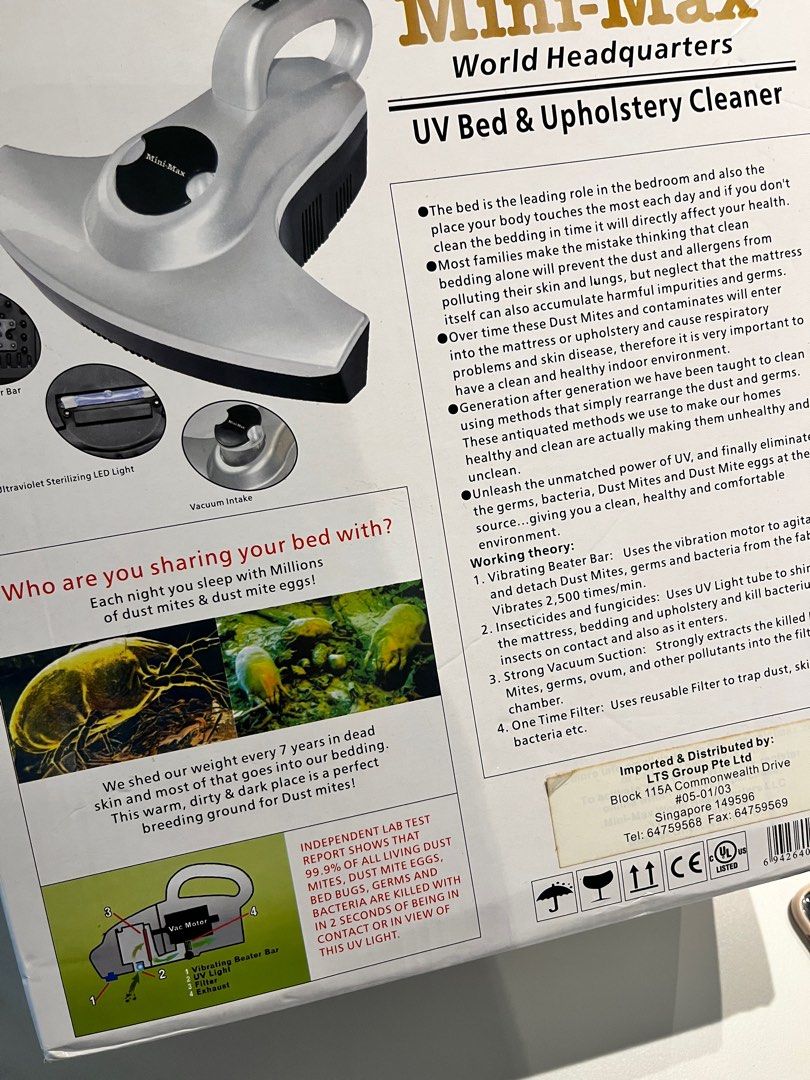 UV light Bed and upholstery cleaner dust mite free, TV & Home ...