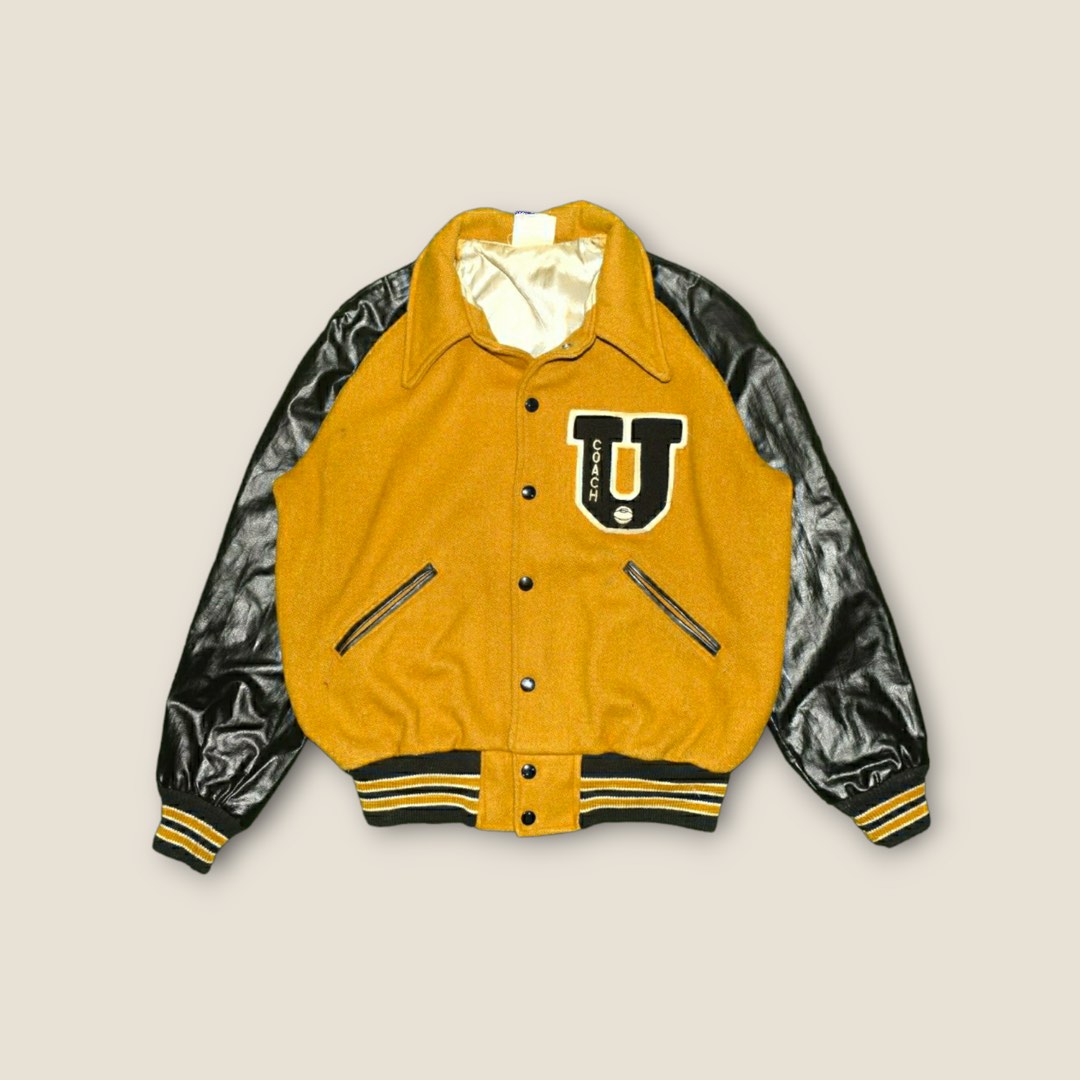 VINTAGE HOWE COLLARED WOOL LEATHER VARSITY JACKET on Carousell